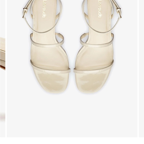 Larroude | Shoes | Larroude Cream Strappy Block Heels | Poshmark